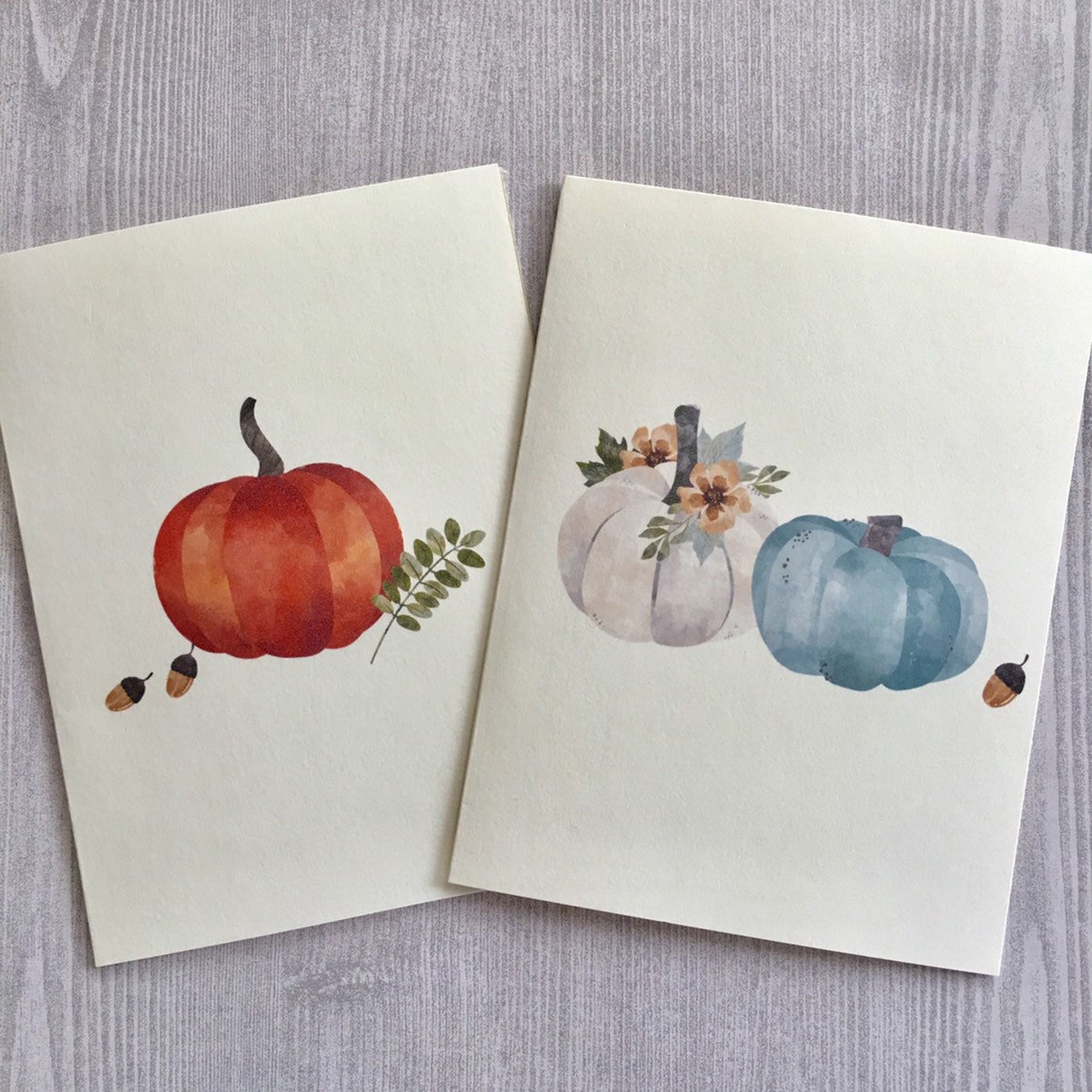 8ct Fall Card Set Watercolor Cards Folded Note Cards Blank - Etsy