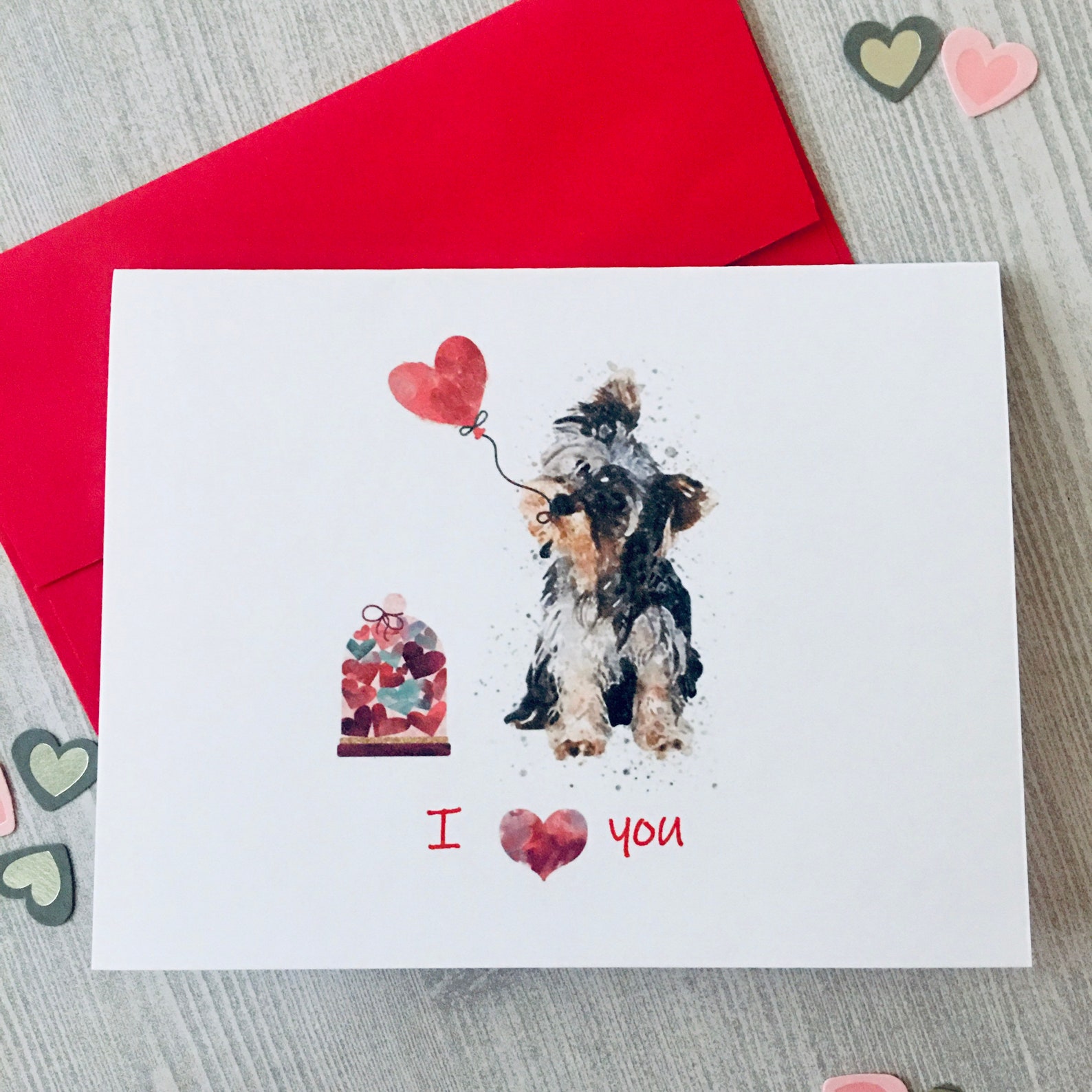 Yorkie Valentine Card, Personalized Valentine Card, Choose Your Breed ...