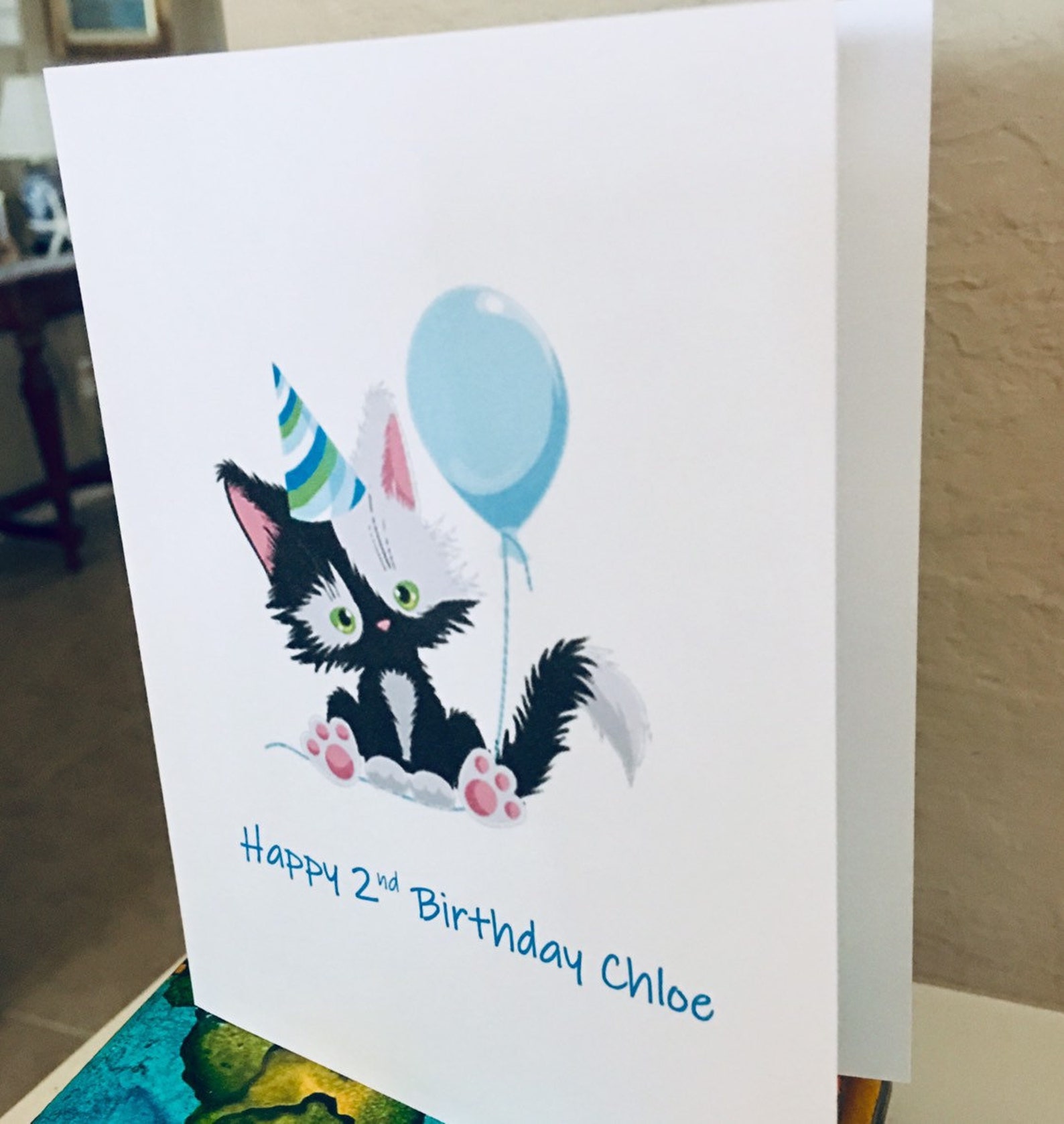 Cat Birthday Cards PERSONALIZED Cat Card for Kids Birthday | Etsy
