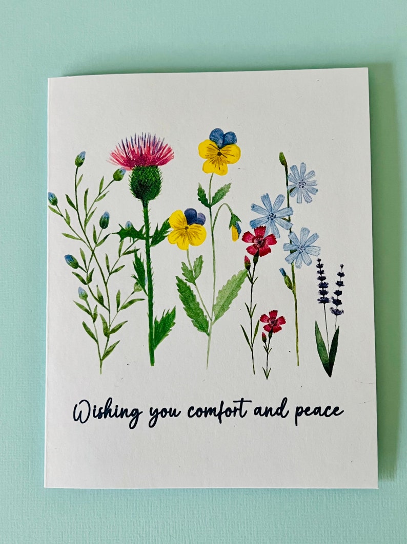 6ct Watercolor Encouragement Cards Wildflowers Card - Etsy