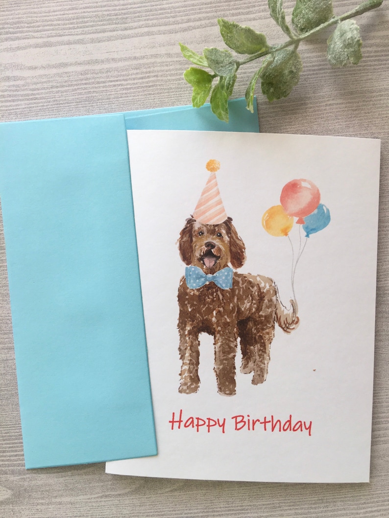 Labradoodle Birthday Card, PERSONALIZED Card, Dog Birthday Card ...