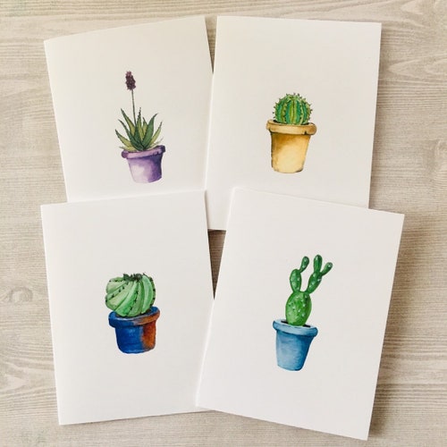 8ct Succulent Card Set Folded Note Cards Blank Cards - Etsy