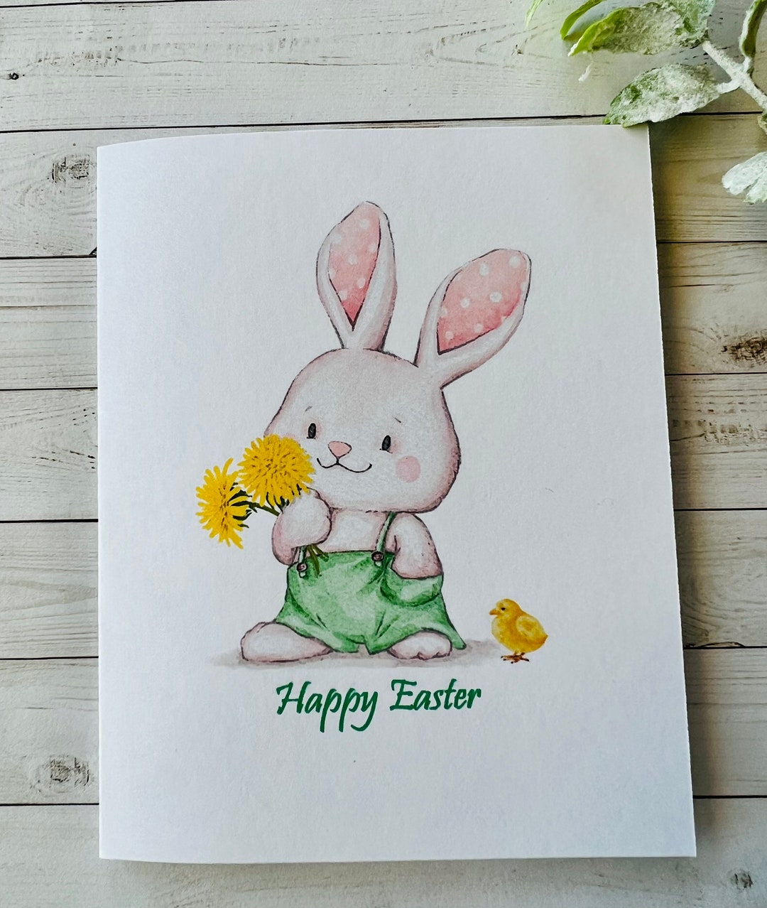Personalized Easter Bunny Card, Watercolor Rabbit Card Set, Spring Card ...