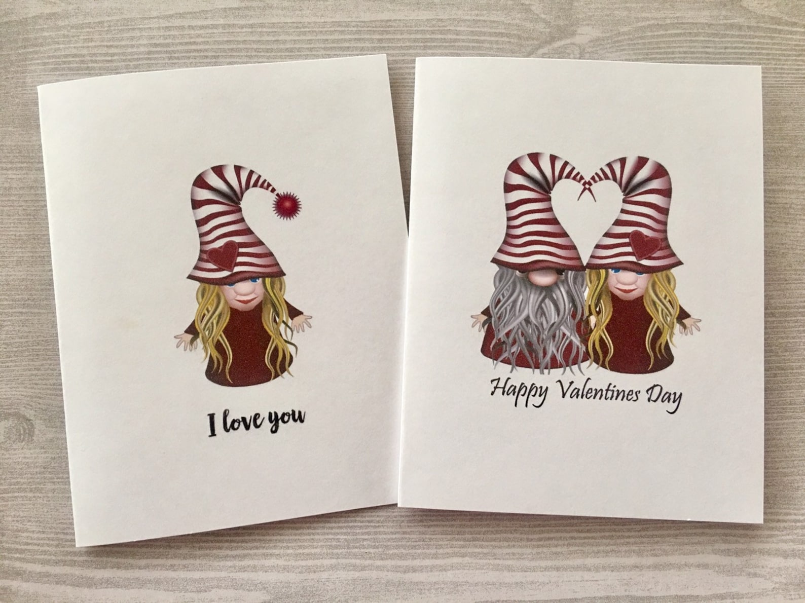 8ct Gnomes Valentines Card Set Personalized Gnome Cards | Etsy