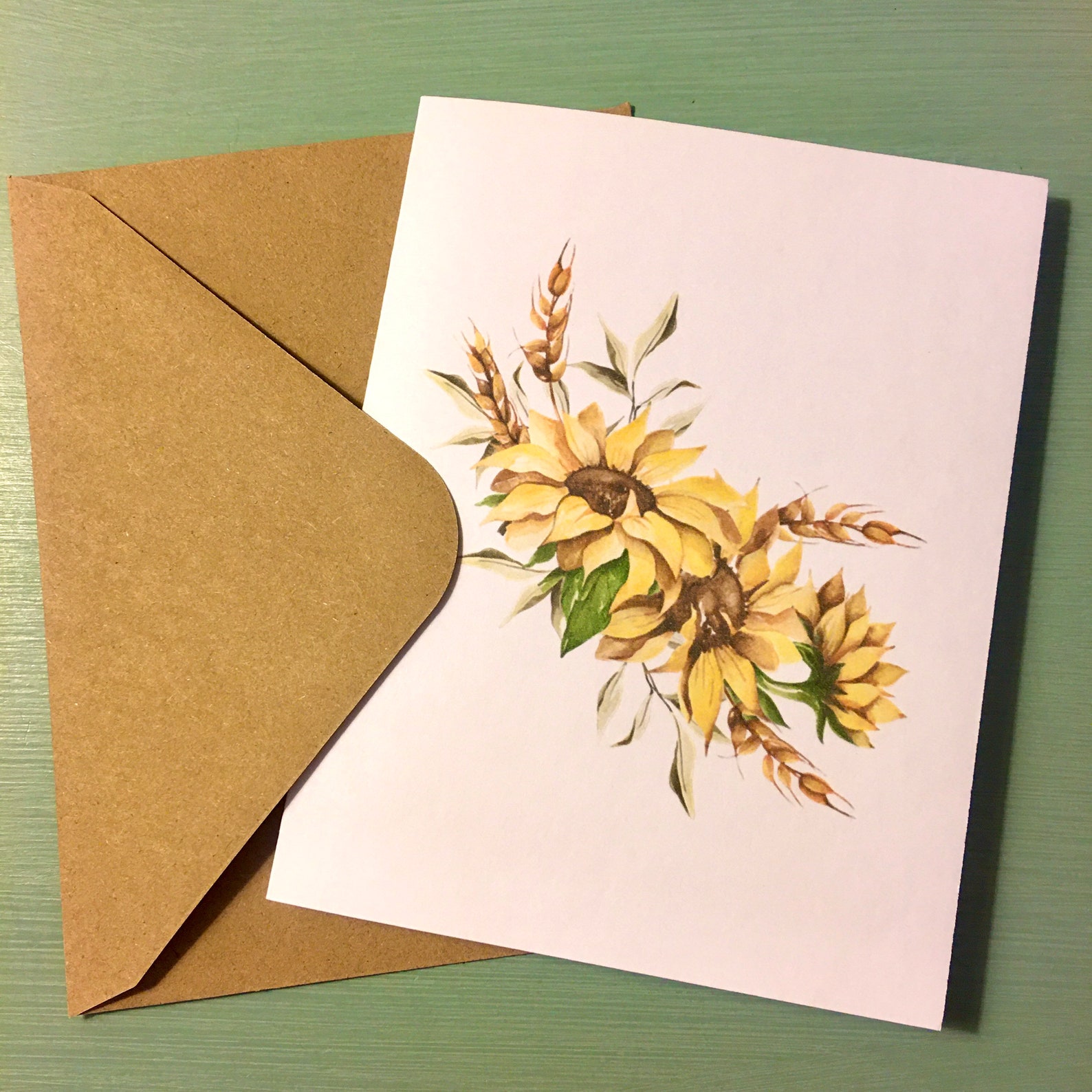 8ct Watercolor Fall Sunflowers Card Set Fall Sunflower Cards - Etsy