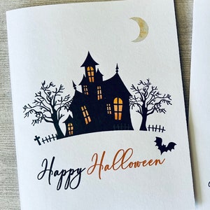 Haunted House Halloween Card, Halloween Card Set, Halloween Notecards ...