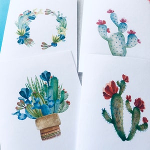 8ct Cactus Card Set, Folded Note Cards, Blank Cards, Blooming Cactus ...