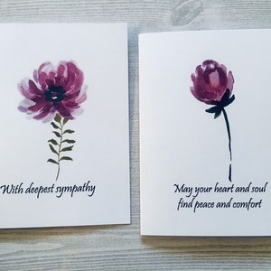 8ct Sympathy Card Set, Watercolor Floral Cards, Encouragement Cards ...