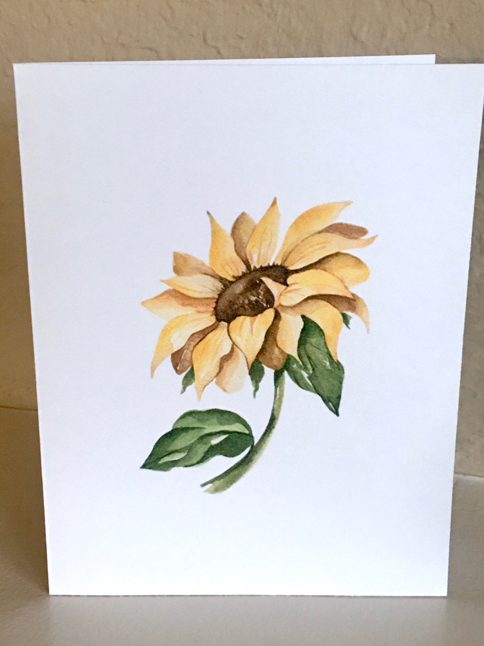 8ct Sunflower Card Set 1, Watercolor Sunflower Cards, Blank Cards ...