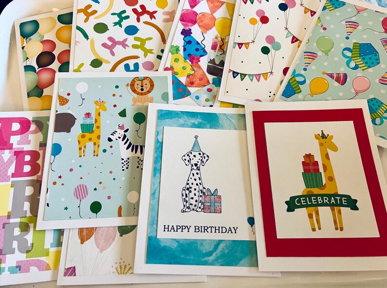 Birthday Card Pack, Set of 10 Handmade Birthday Cards, Assorted Card ...