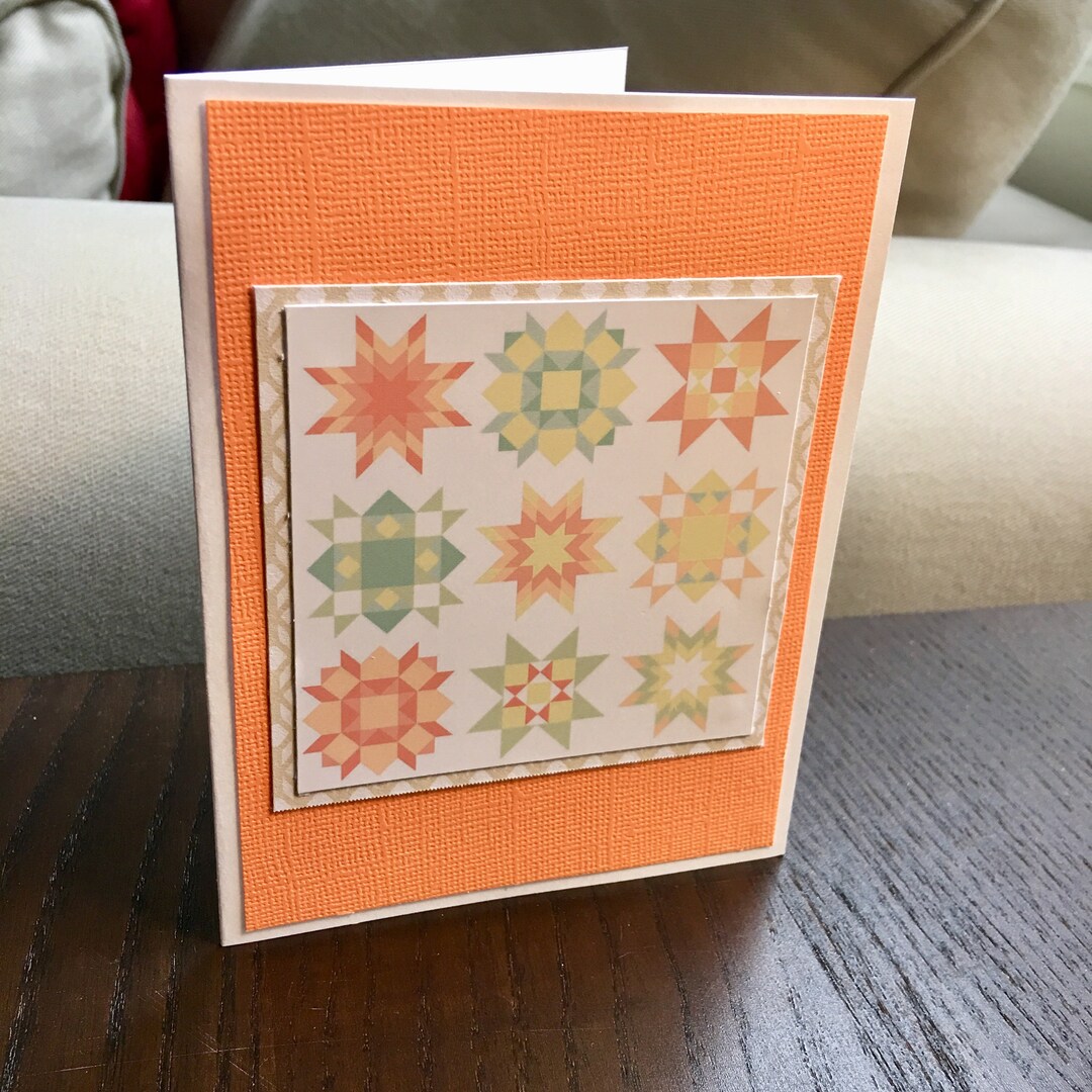 4 Quilt Notecards, Handmade Cards, Quilt Design Blank Cards ...