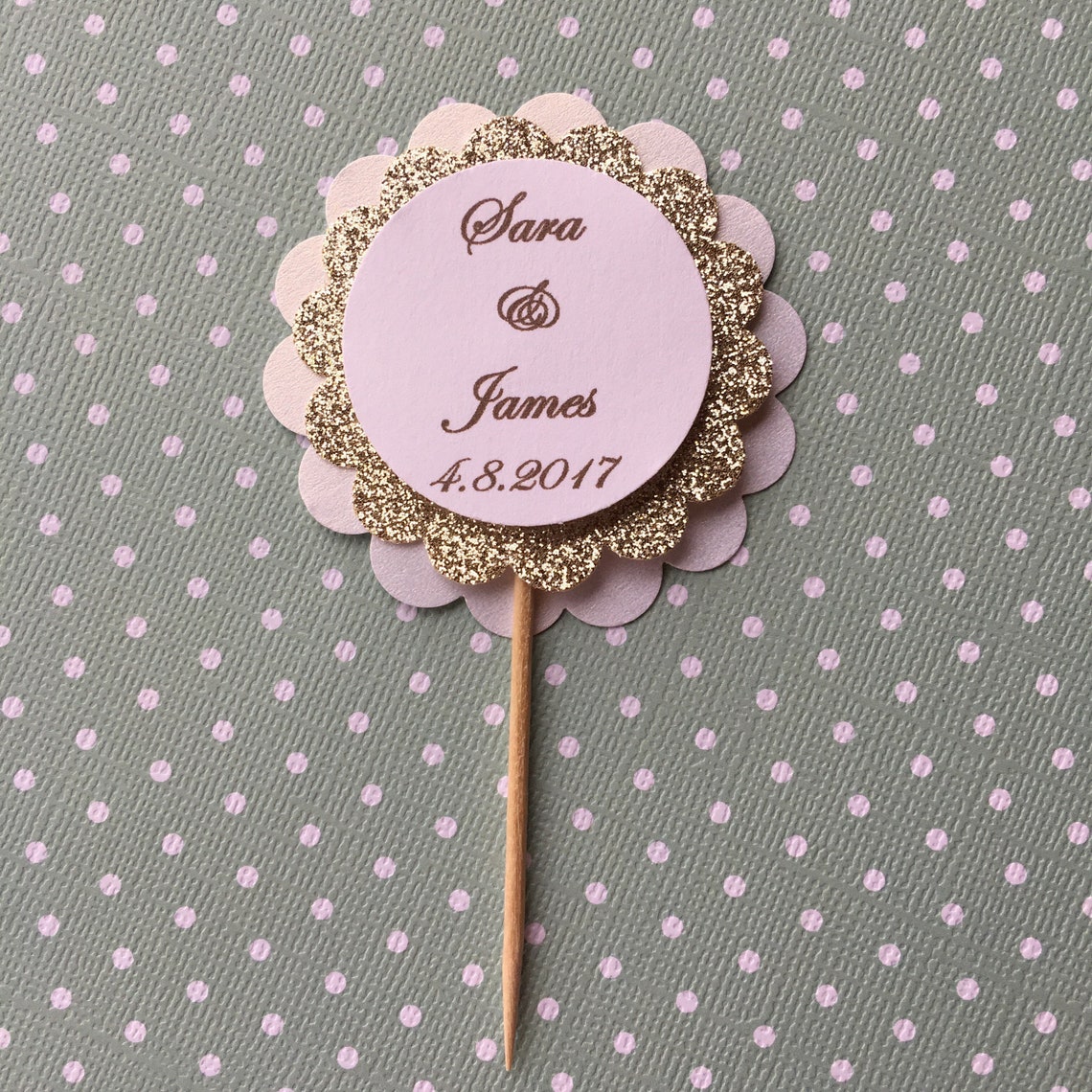 12ct White and Gold Cupcake Toppers PERSONALIZED Cupcake - Etsy