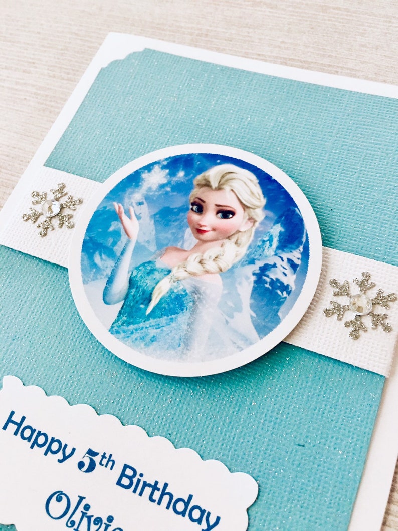 Elsa Inspired Birthday Card Free Personalize Frozen Card - Etsy