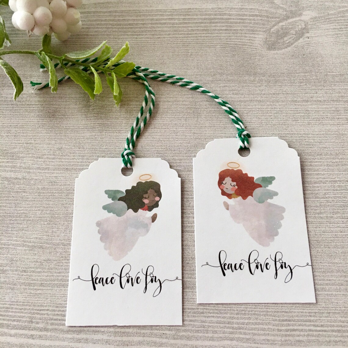 16ct Personalized Angel Christmas Tags, Watercolor Tags, Watercolor ...