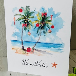 Tropical Christmas Cards, Personalized Christmas Cards, Palm Tree ...