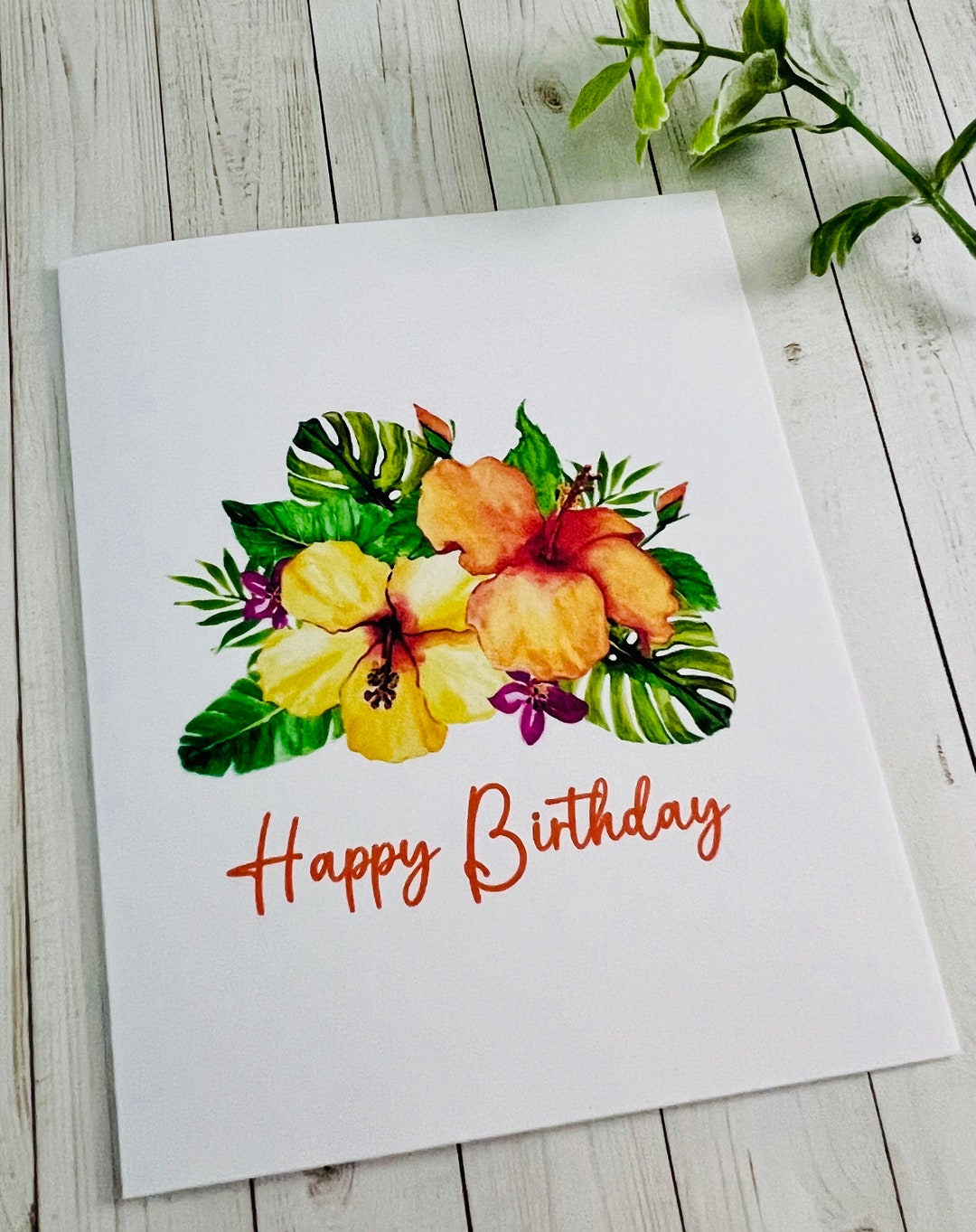 Tropical Birthday Card Set, Watercolor Cards, Summer Card Set, Birthday ...