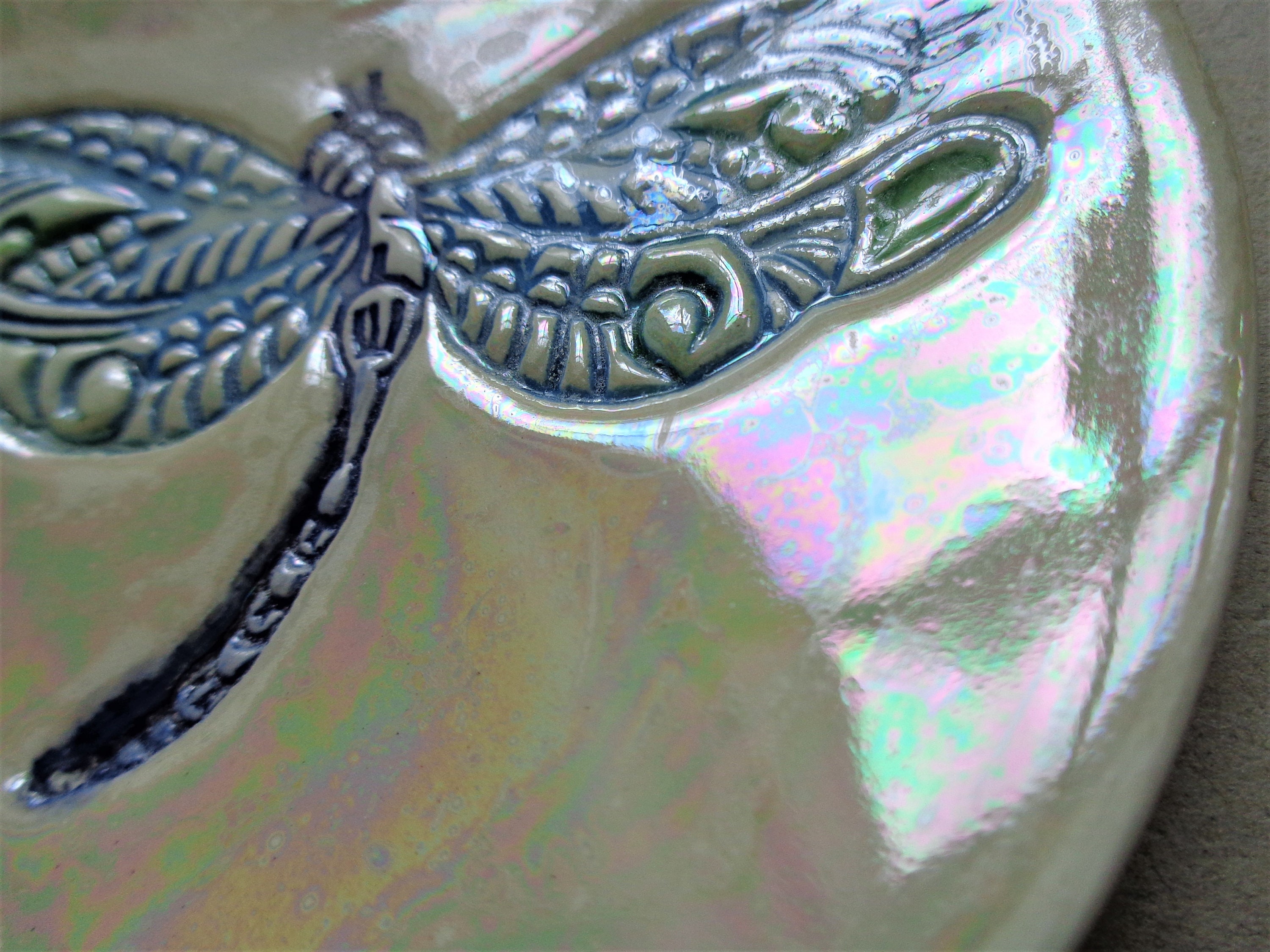 Dragonfly small ceramic dish blue insect whimsy pottery ring | Etsy
