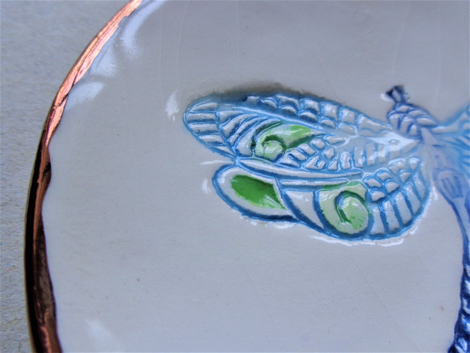 Dragonfly Small Ceramic Dish Blue Insect Whimsy Pottery Ring | Etsy