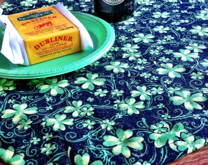 St. Patrick's Day Shamrock Table Runner // Chalk Cloth Table Runner - Etsy