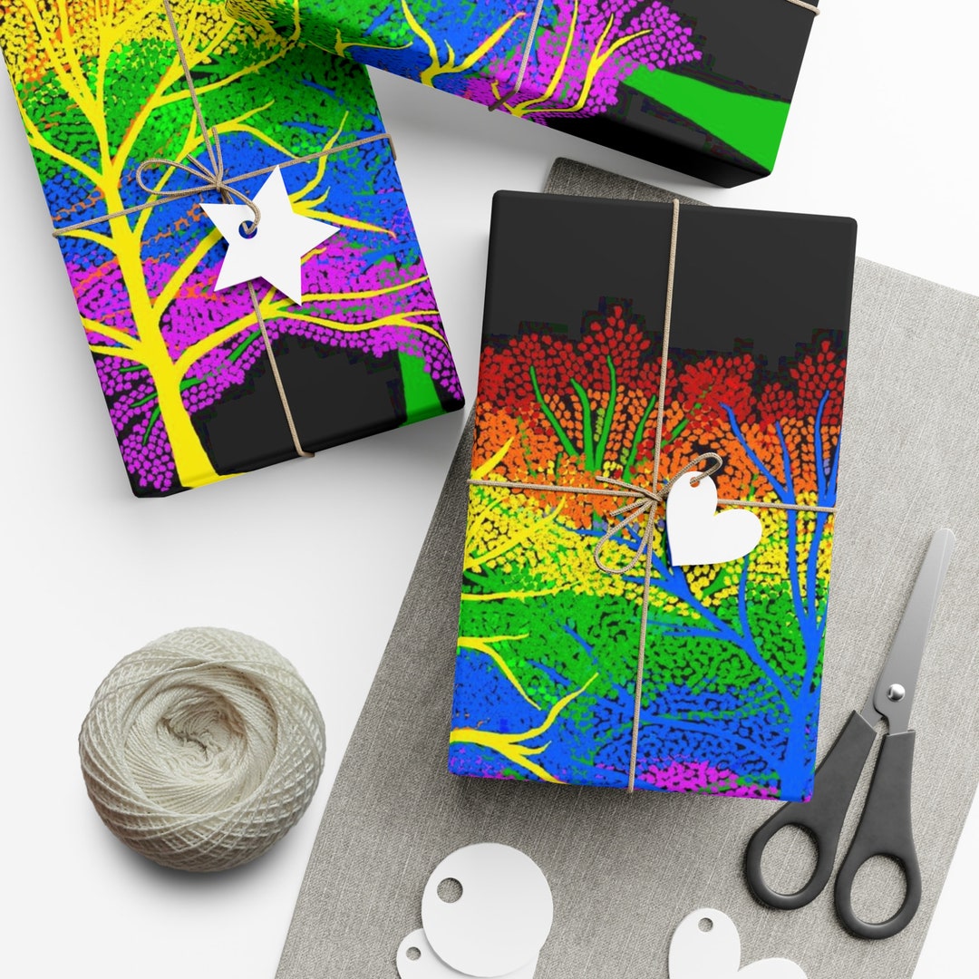Double Rainbow Pride Trees Gift Wrap Papers - Etsy