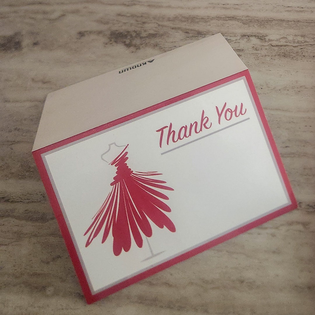 Red and White Thank You Cards - Etsy