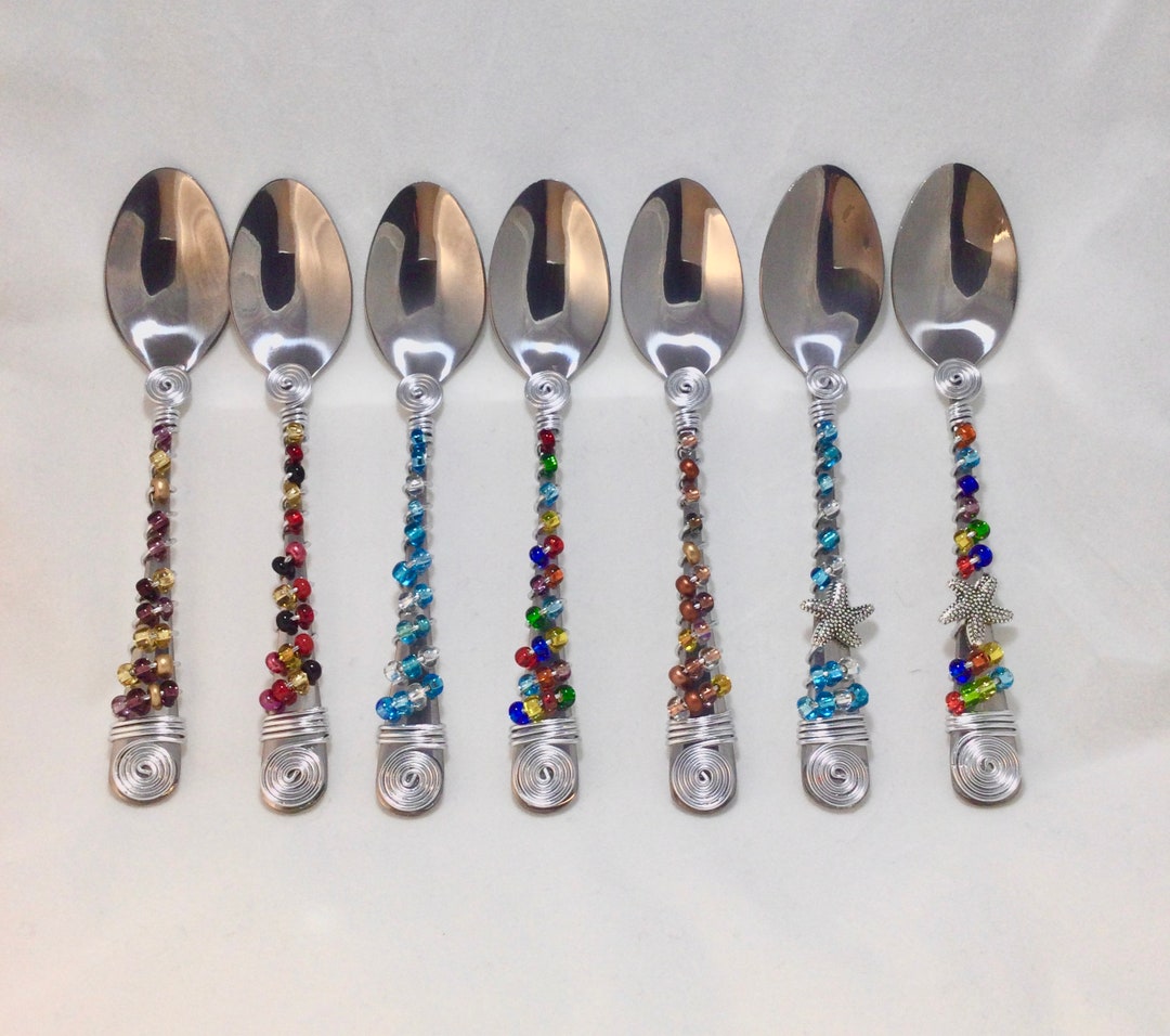Cocktail Spoon- Beaded & Wired (1) - Etsy
