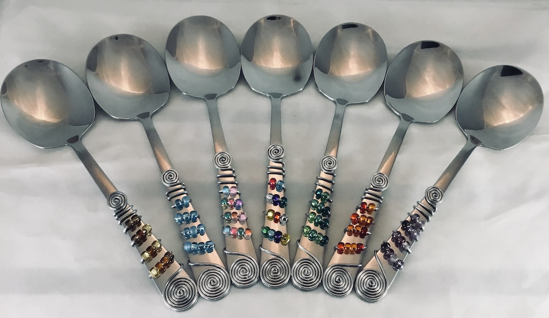Serving Spoons- Beaded and Wired (1) - Etsy