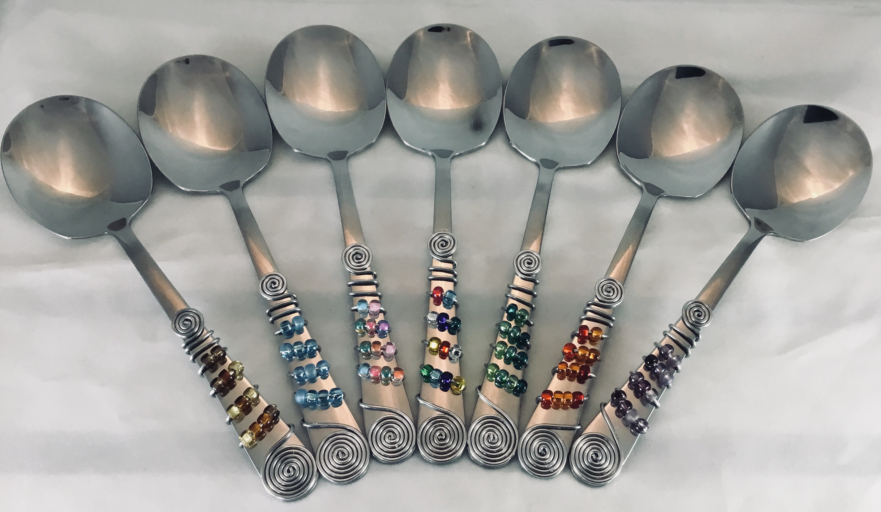 Serving Spoons- Beaded and Wired (1) - Etsy