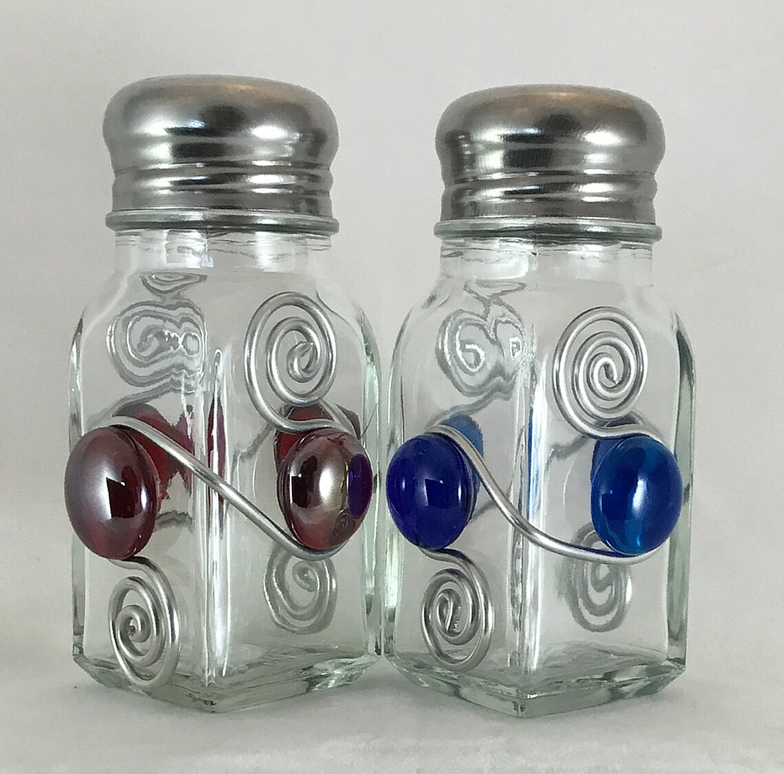 Salt & Pepper Shakers Jeweled and Wired - Etsy