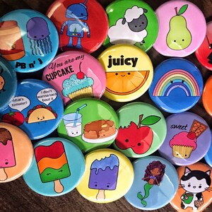 Cute Button Pins Set of 12 - Etsy