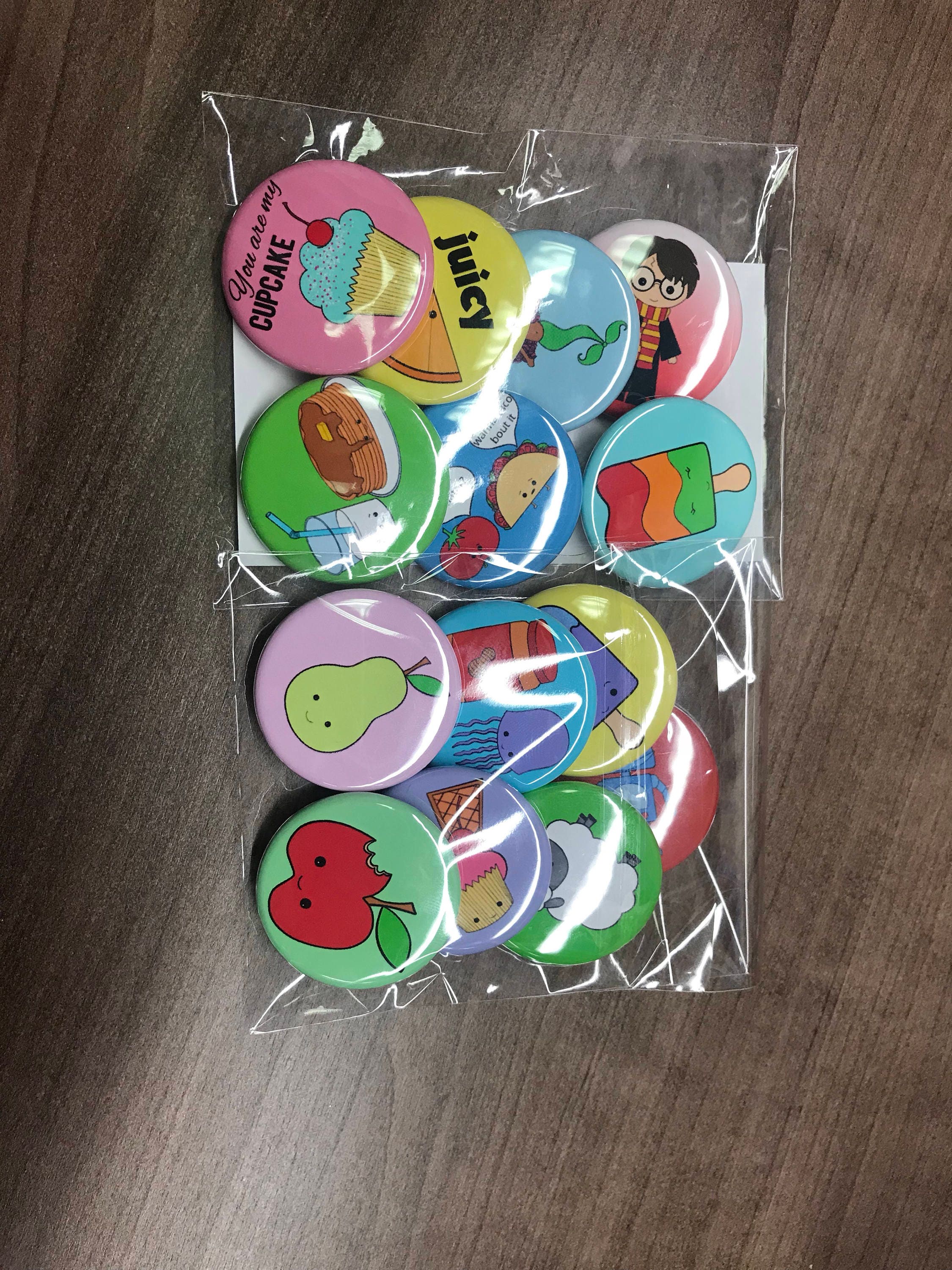 Cute Button Pins Set of 12 - Etsy