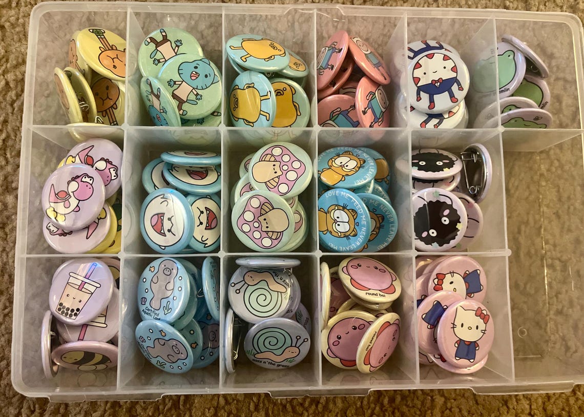 Cute Button Pins Set of 12 - Etsy