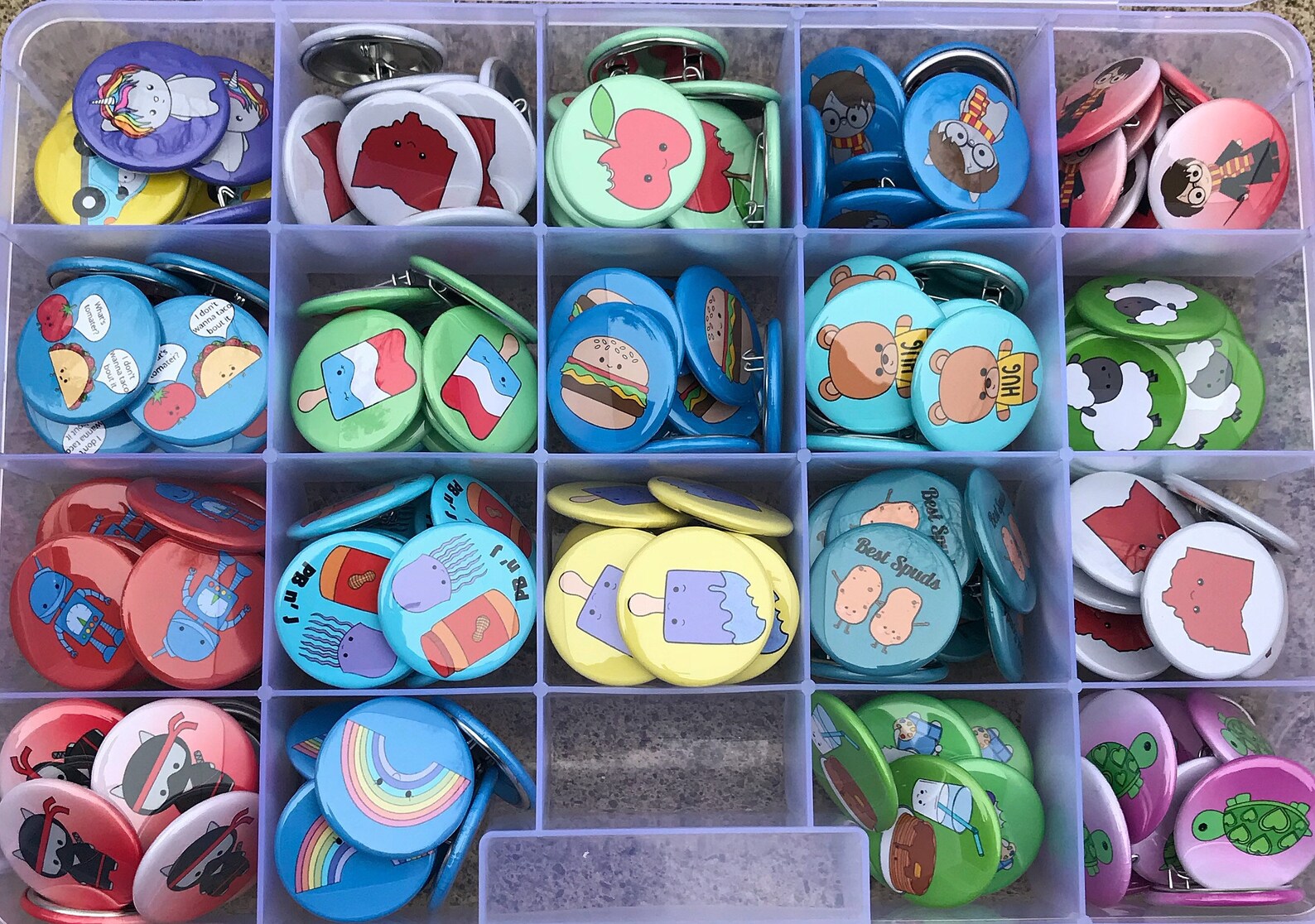 Cute Button Pins Set of 12 - Etsy