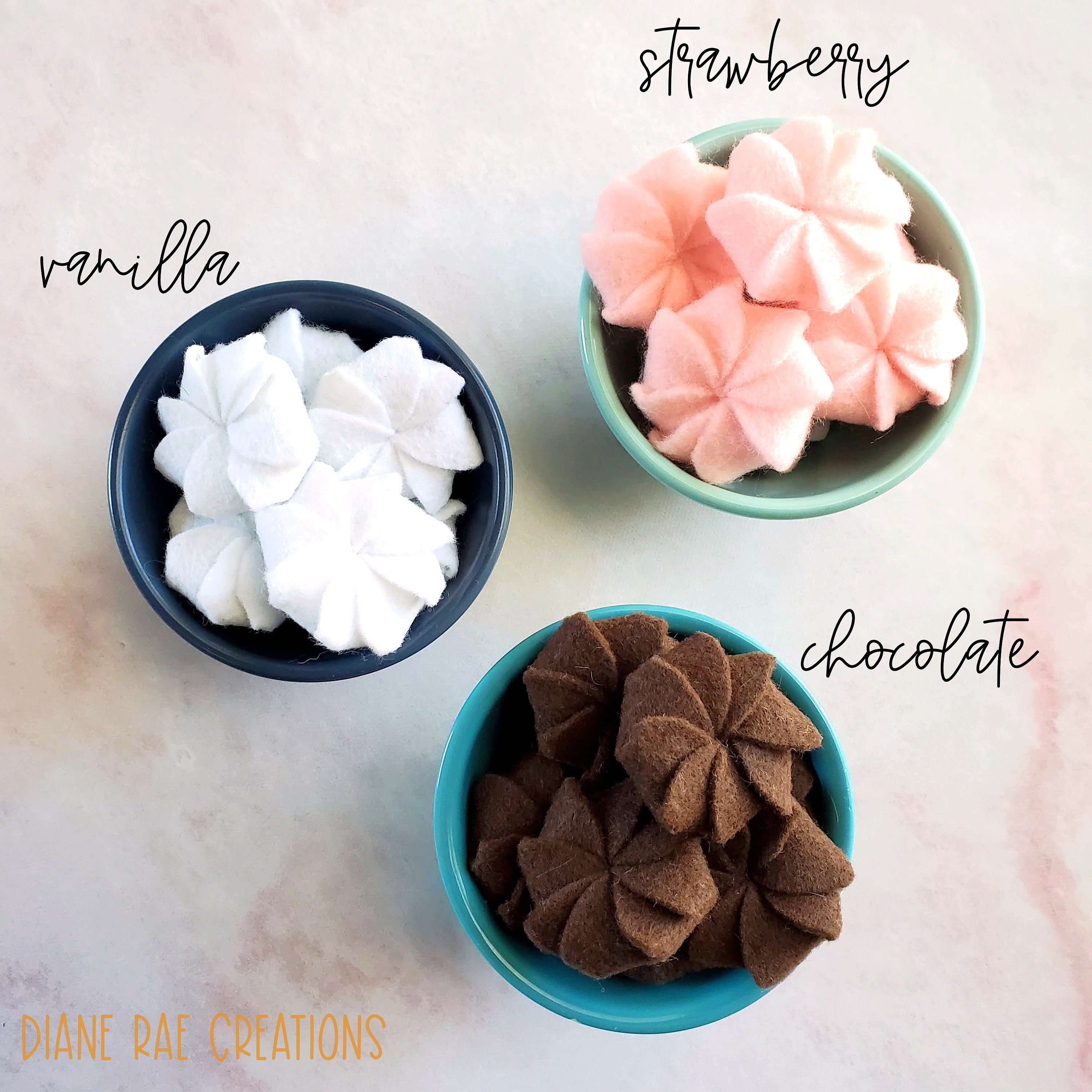 Whipped Cream Flavors, Felt Food Pretend Play Kitchen - Etsy