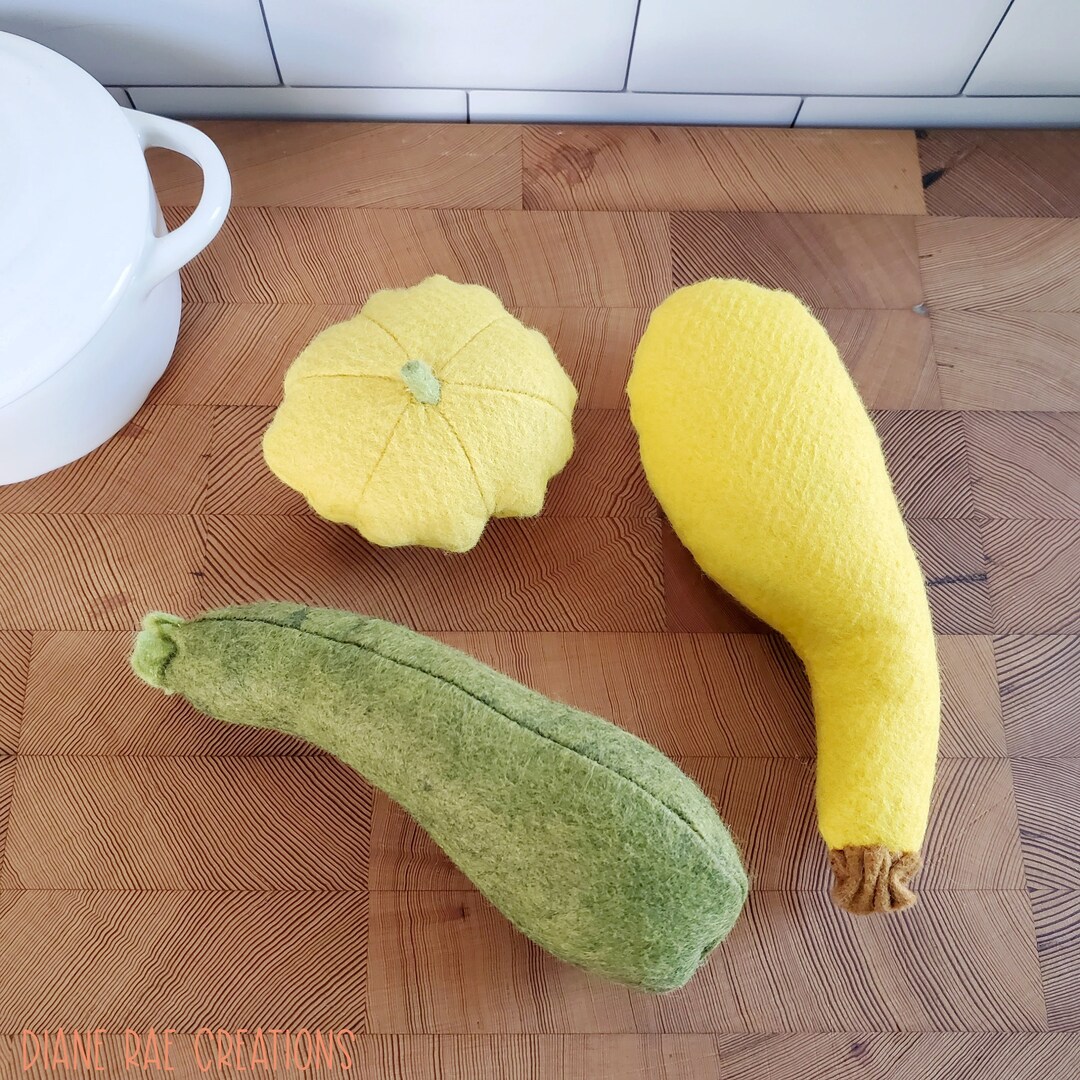 Summer Squash Vegetables, Felt Food Pretend Play Kitchen, Set of 3 - Etsy
