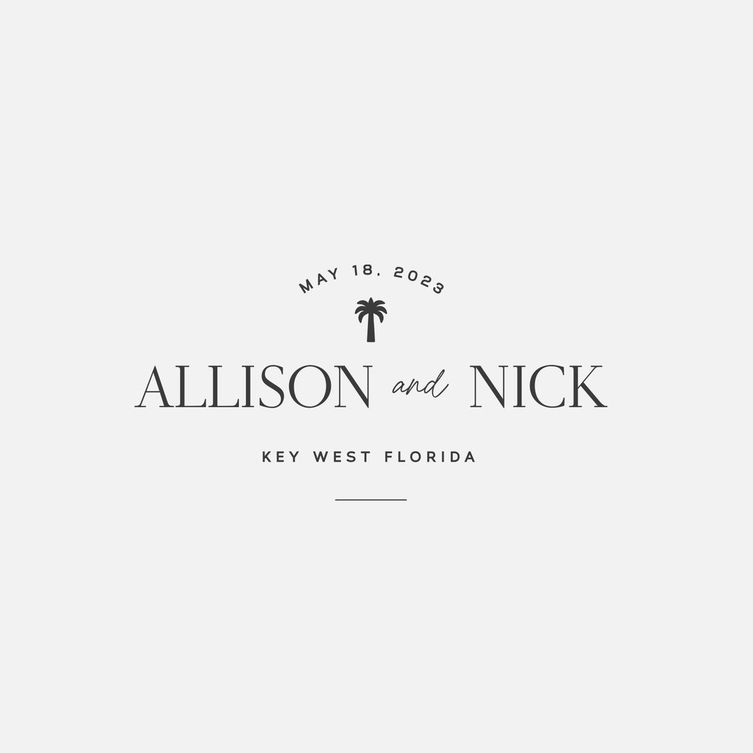 Tropical Wedding Logo Monogram - Etsy