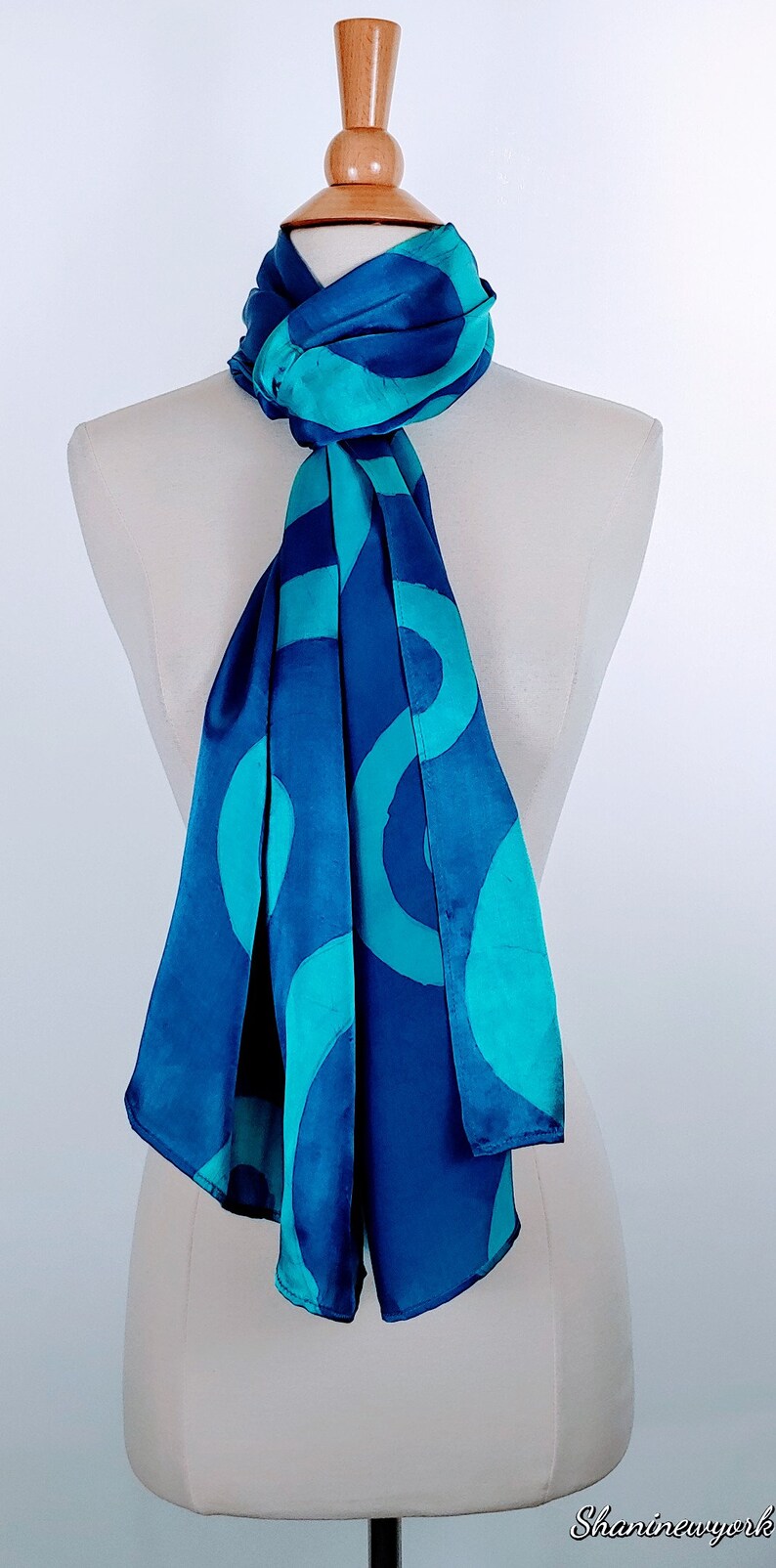 Blue Color Scarves, Sky Blue Scarf, Silk Scarves, Batik Fabrics, Batik ...