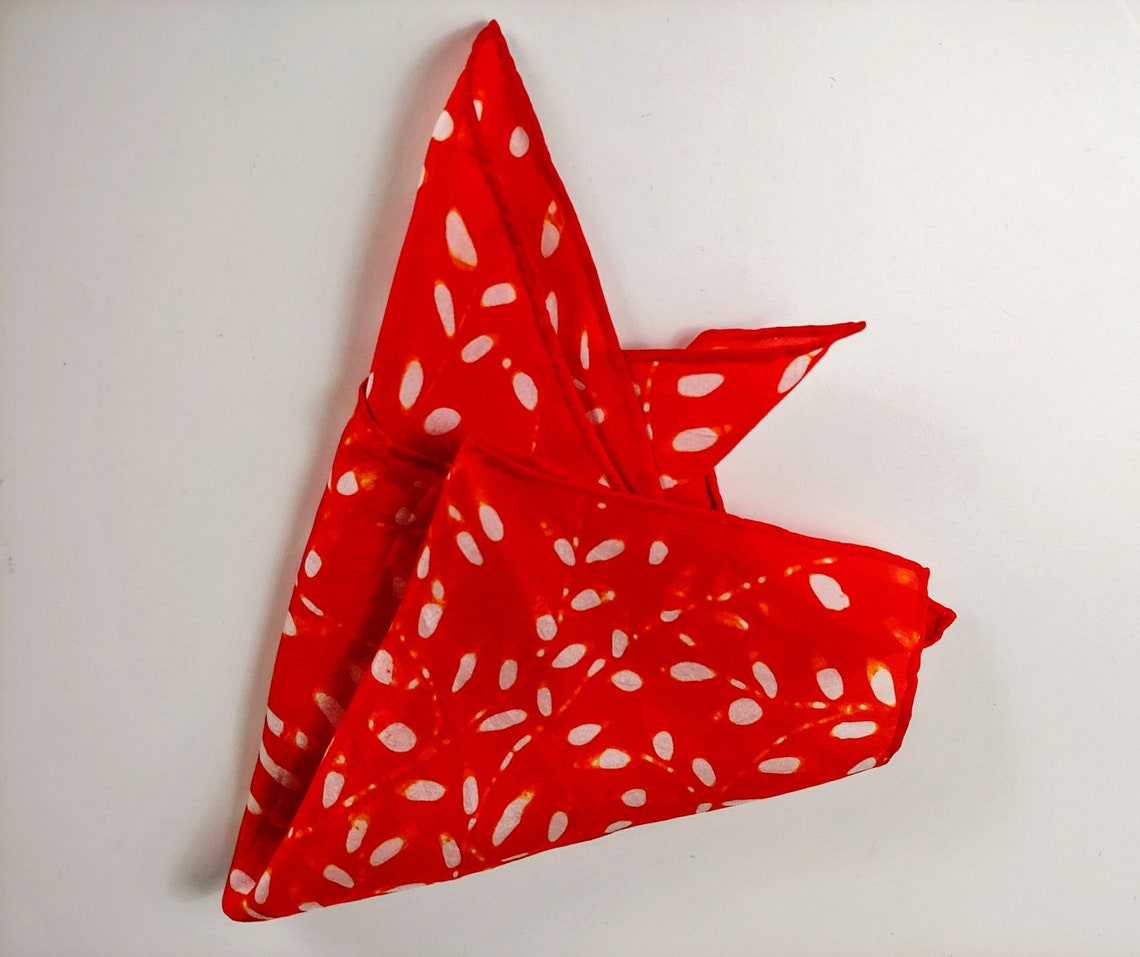 Silk Pocket Square Men, Silk Batik Pocket Square, Red Pocket Square ...
