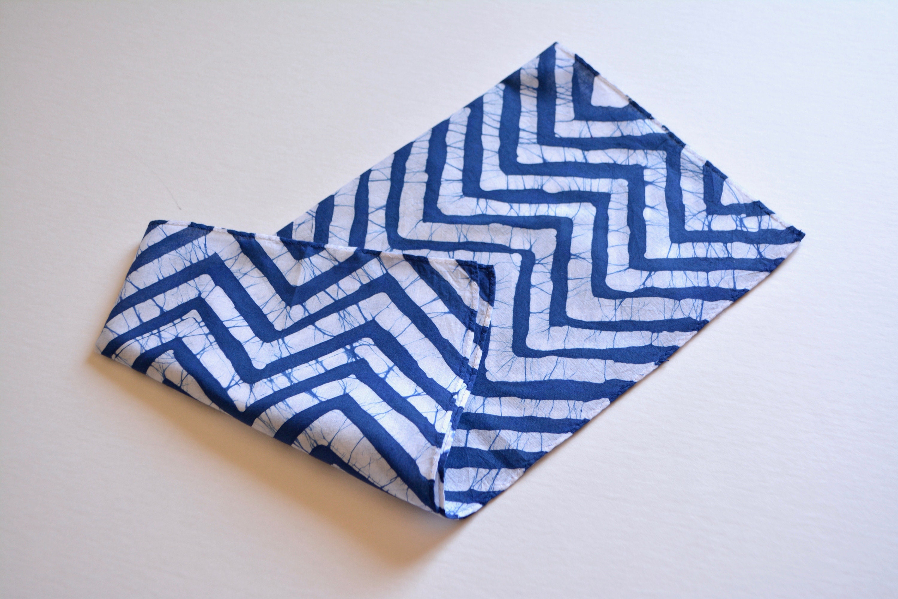 Hand Printed Handkerchief, Small Bandana, Pocket Square, Batik, Batik ...