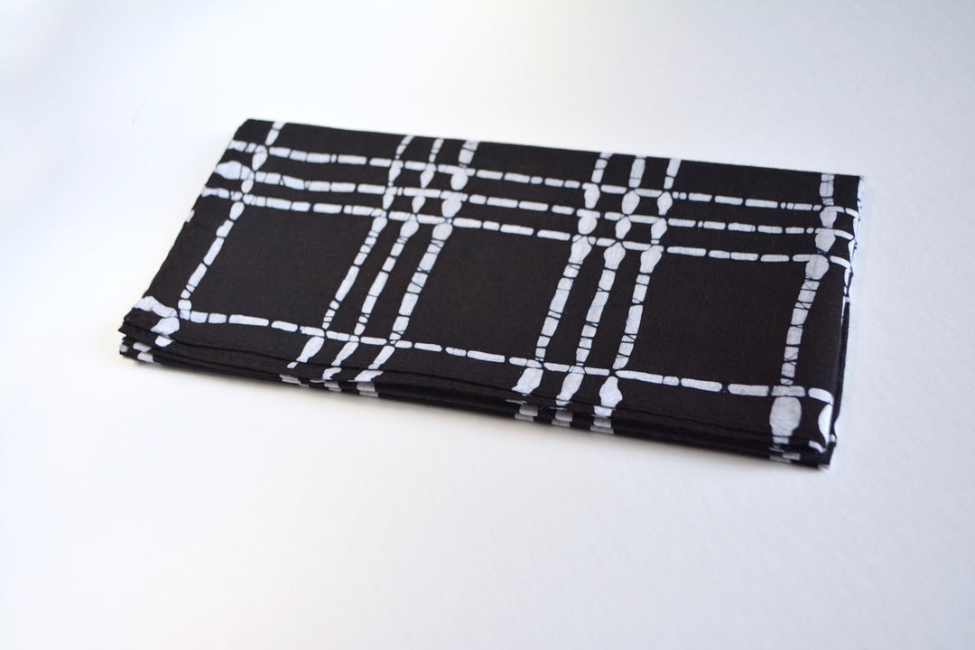 Batik Plaid Pocket Square, Cotton Bandana, Hand Made Pocket Squares ...