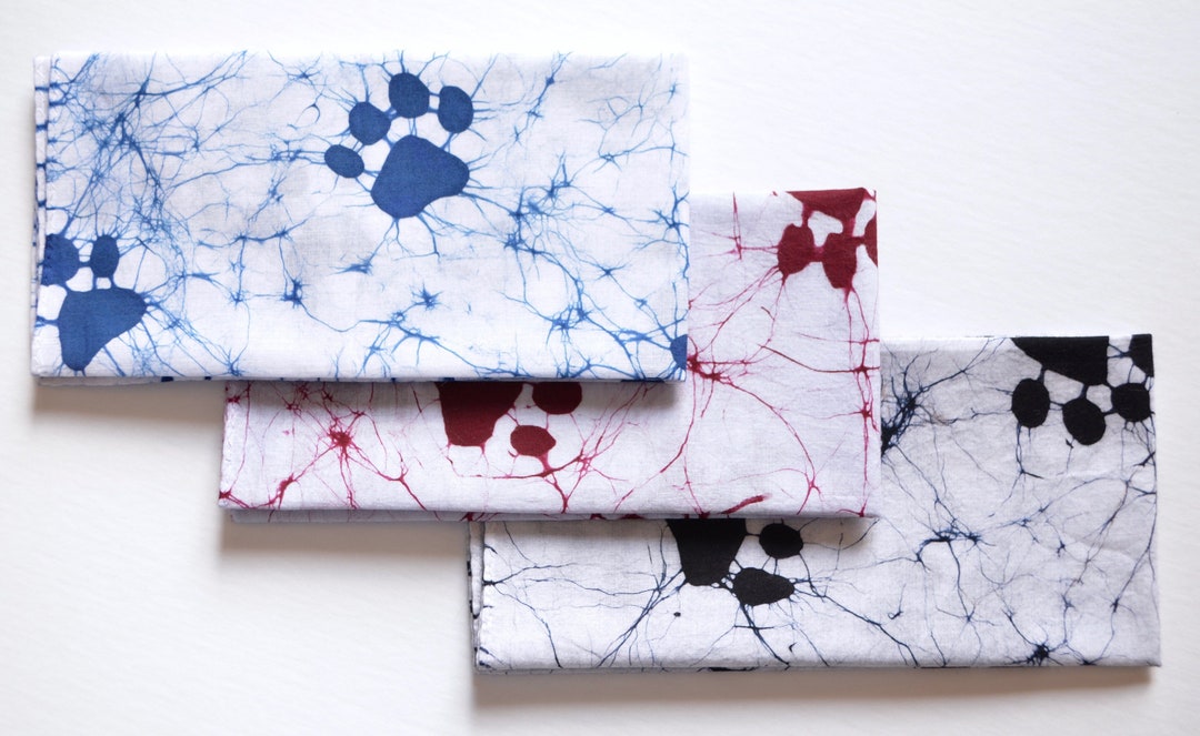 Dog Paw Print, Batik, Batik Fabric, Batik Clothing, Pocket Square ...