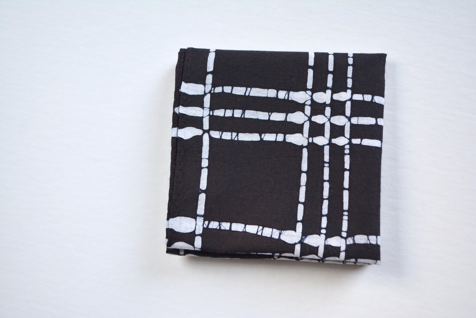 Batik Plaid Pocket Square, Cotton Bandana, Hand Made Pocket Squares ...