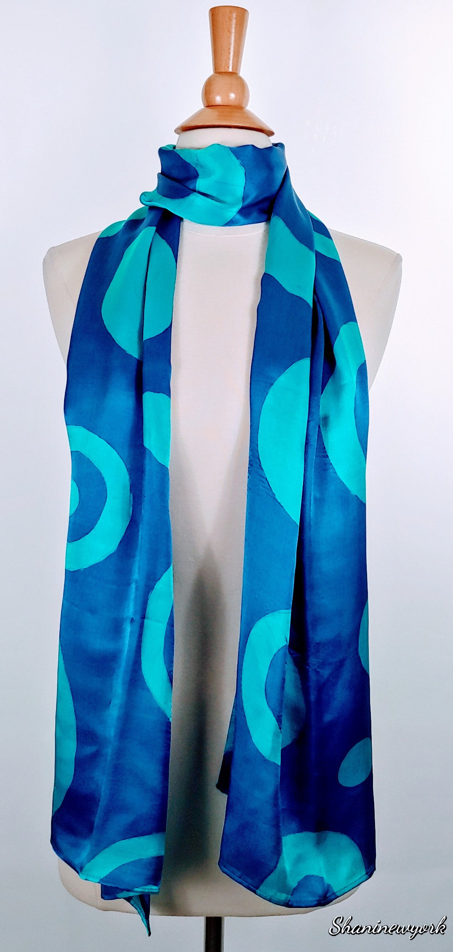 Blue Color Scarves, Sky Blue Scarf, Silk Scarves, Batik Fabrics, Batik ...