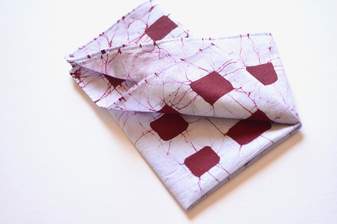 Hand Made Pocket Squares, Red Pocket Square, Batik Handkerchief, Cotton ...
