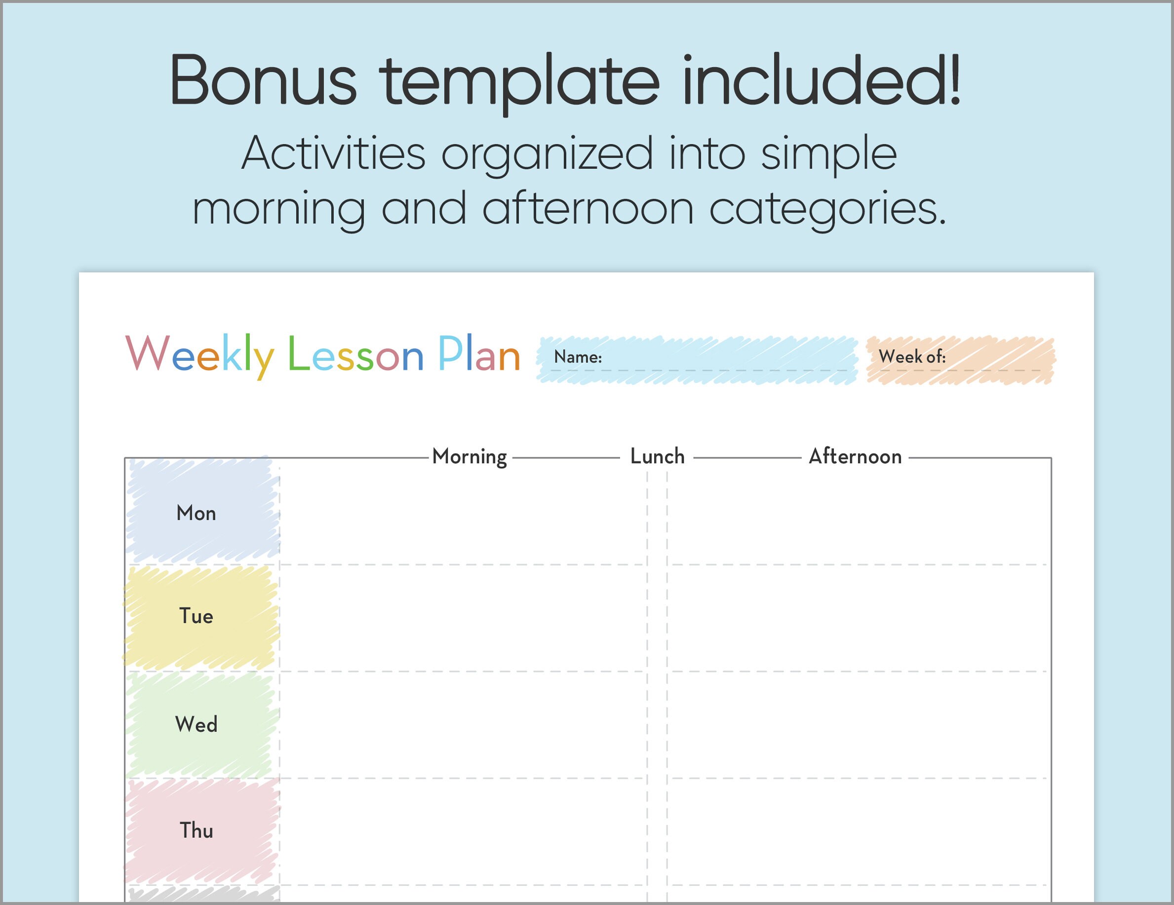 Editable Daily & Weekly Lesson Plan Templates, Lesson Planner Printable ...