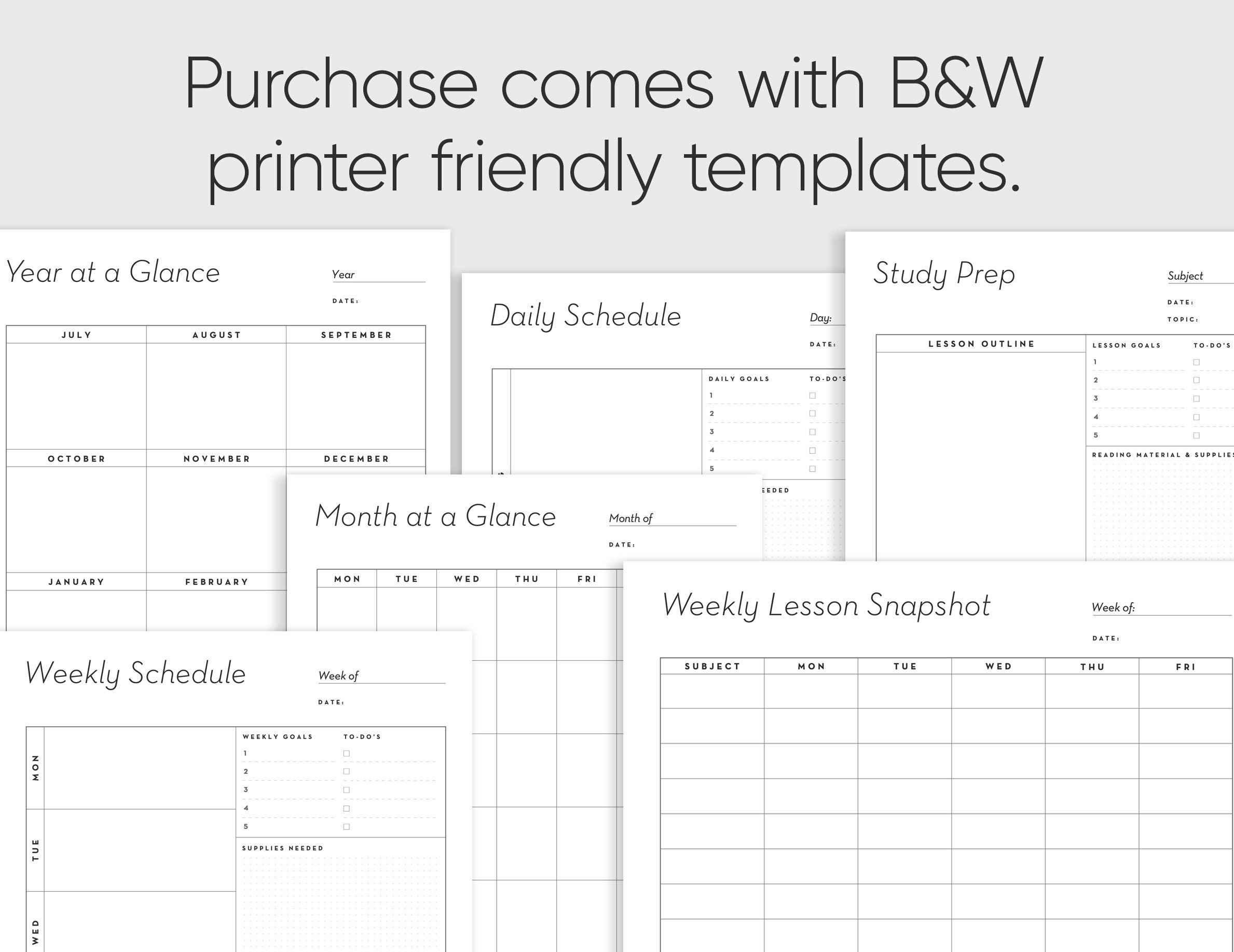 Editable Lesson Plan Templates, Printable Lesson Plans, Homeschool ...
