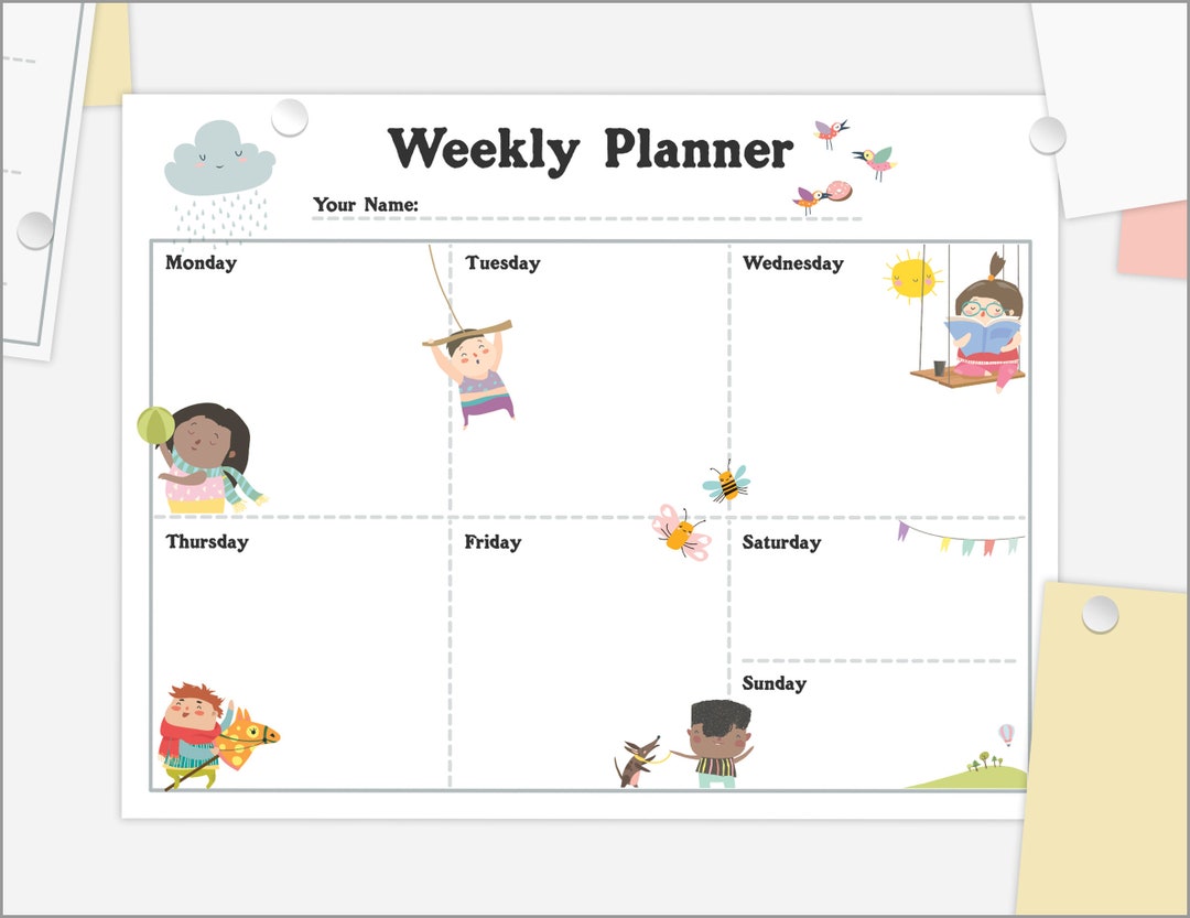 Printable Weekly Schedule | Simple Kids School and Activity Planner ...