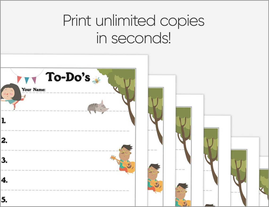 Printable to Do List for Kids Simple Kids School and Activity Planner ...