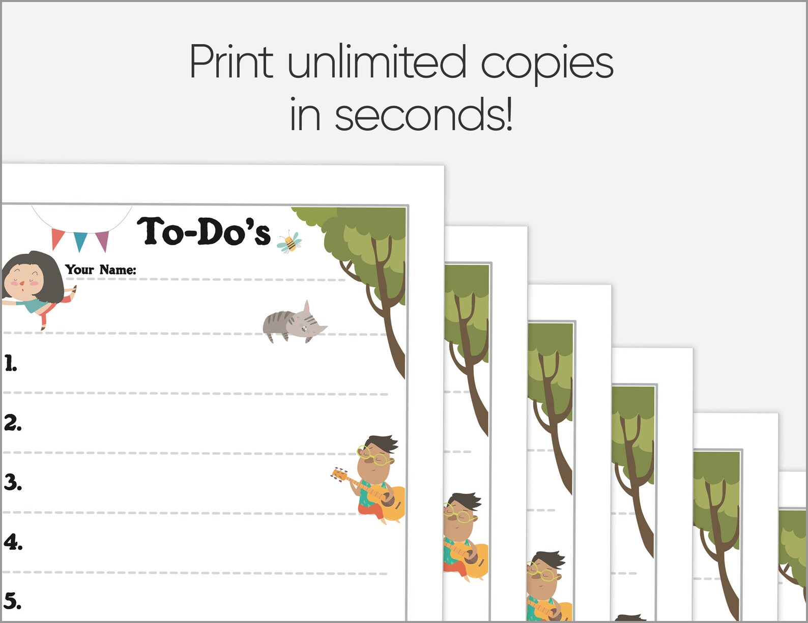 Printable to Do List for Kids | Simple Kids School and Activity Planner ...