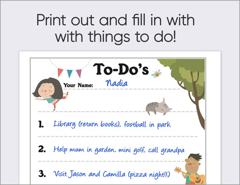 Printable to Do List for Kids Simple Kids School and - Etsy
